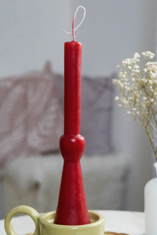 Декоративная свеча динер кестл, красная, 25 см, Koopman International CC5070420