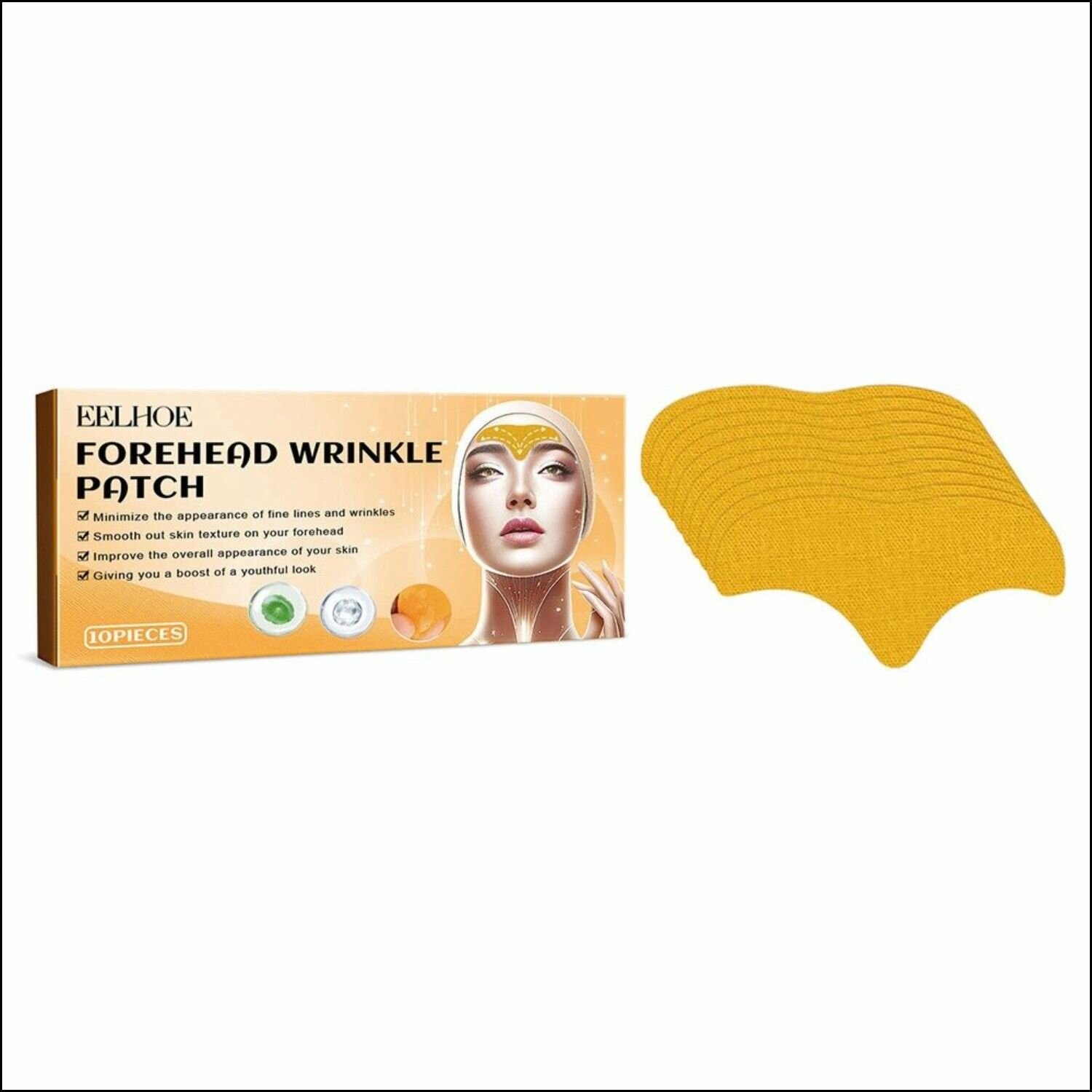 Коллагеновые пластыри тейпы для лба, 20 премиум патчей против морщин