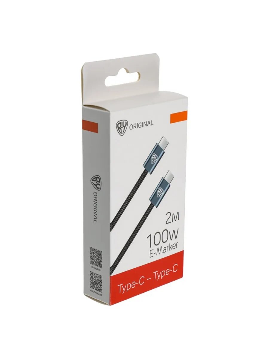 Кабель для зарядки Type C-Type C BY Absolut, 100Вт, 2м, 5A,