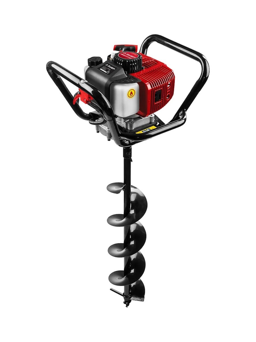 Мотобур Зубр МБ1-200 1800 Вт, 2,45 лс, шнек до 100 мм, красный