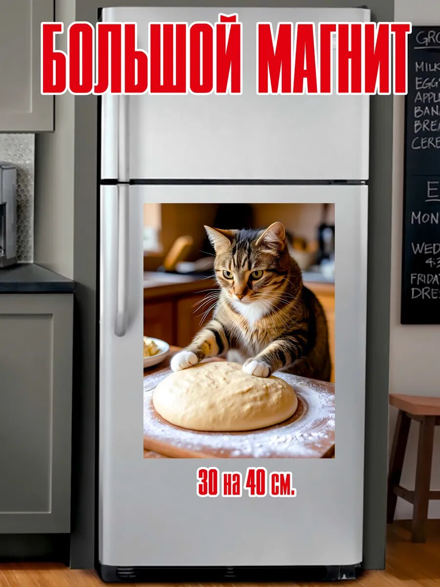 Магнит на холодильник Арт-Декоро «Коты», 30x40 см, магнитный винил