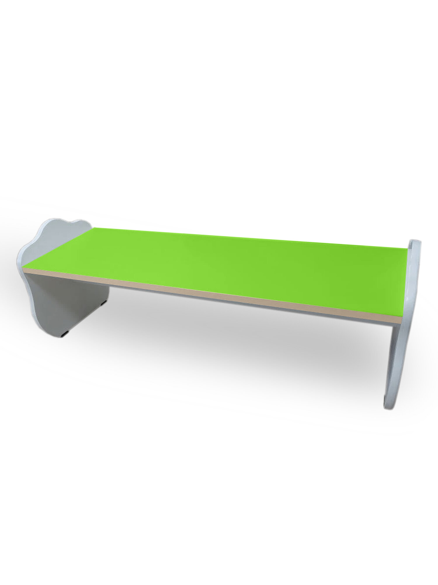 Скамейка детская для детского сада и раздевалки зеленая