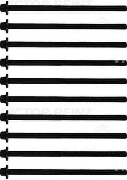 Комплект болтов ГБЦ VICTOR REINZ 14-32322-01 Mercedes-Benz W166, W204, W212, W221, W639, X218, R172, Sprinter 2.2cdi, 2.2. Crd Mot. Ene, Om651.911-961 06->, 10 шт. M9x226 мм