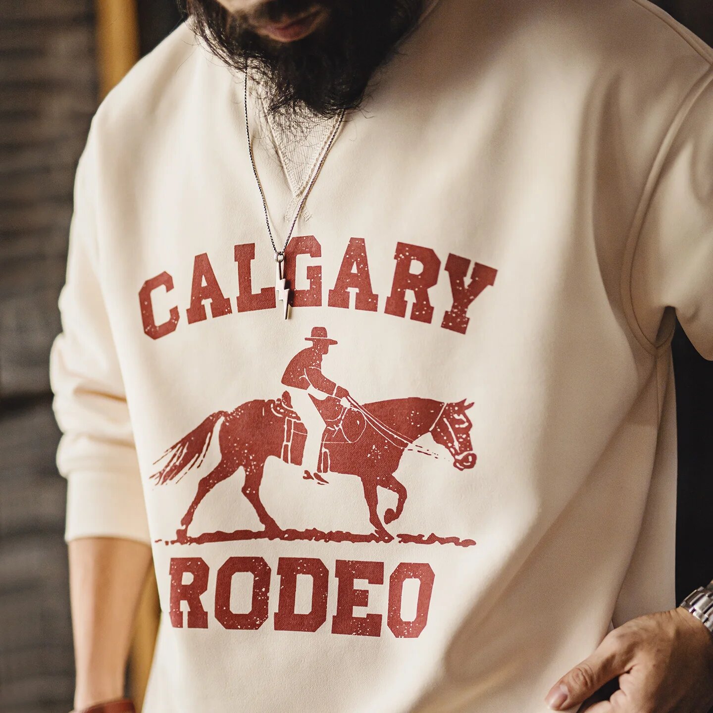 Мужской свитшот Calgary Rodeo, Ivory White, XXL
