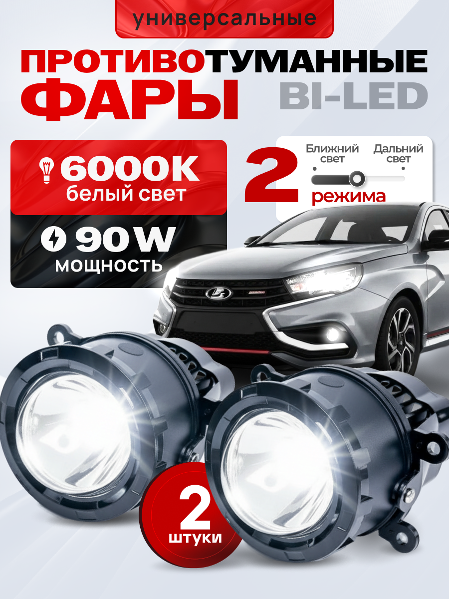 Лазерные противотуманные фары Веста / Гранта фл, туманки Форд Фокус / Рено Дастер, птф ближний дальний