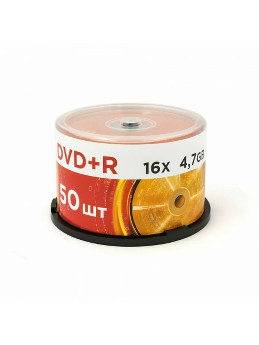 Диск DVD+R (плюс) MIREX, 4,7 Гб, 16x, комплект 50 шт.