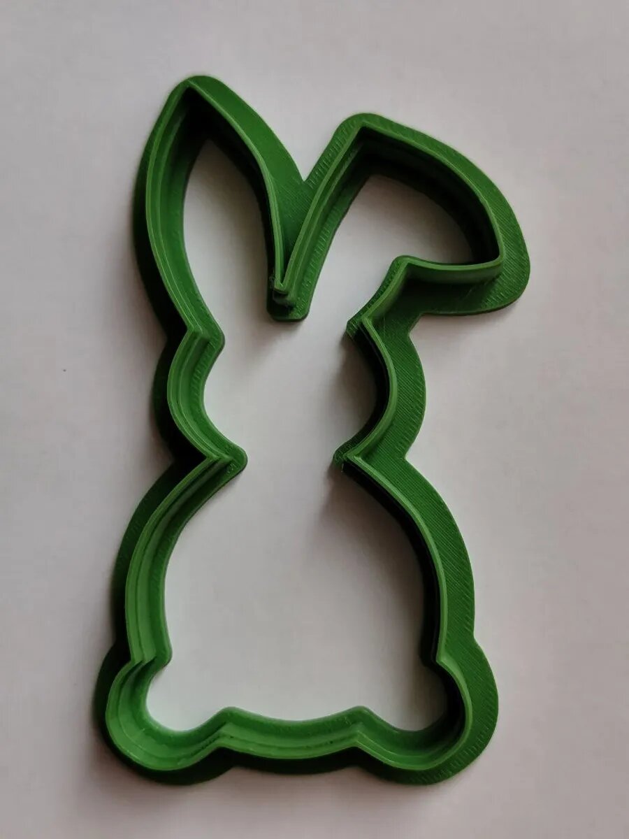 Вырубка "Заяц" для пряников, печенья и куличей, пластик, зеленая, 1 шт