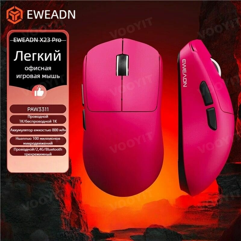 EWEADN Беспроводная мышь X23 Pro, 2.4G+BT+USB, Raspberry