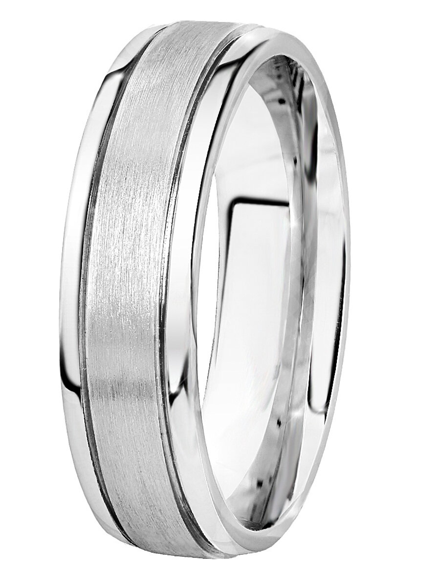 Кольцо обручальное, серебро, 925 проба, родирование