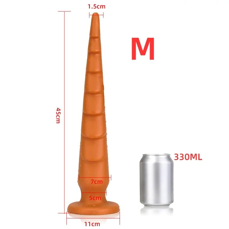 17 дюймов длинная силиконовая Анальная пробка Анальный фаллоимитатор Анус Мастурбатор Gold-M