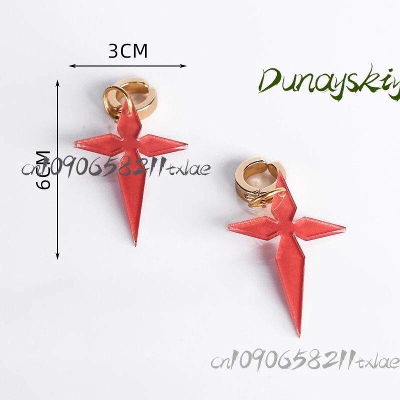 Серьги-клипсы в виде звезды, 6x3 см, Цвет: prop