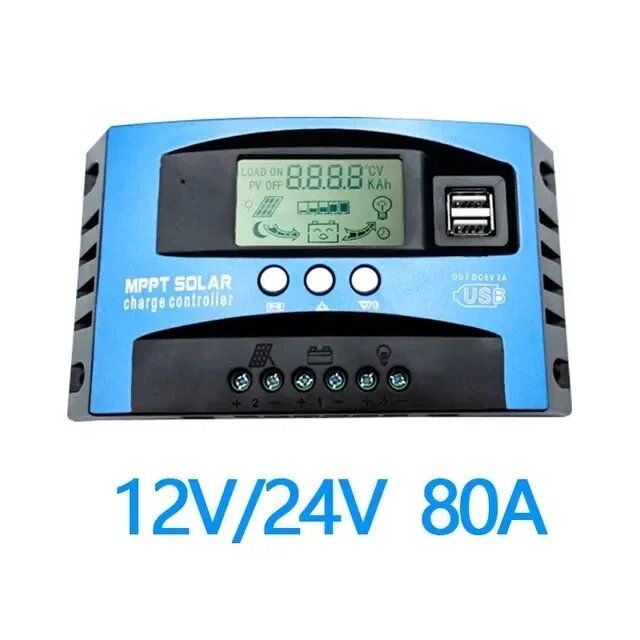 Солнечный контроллер MPPT 12/24В 80A с USB