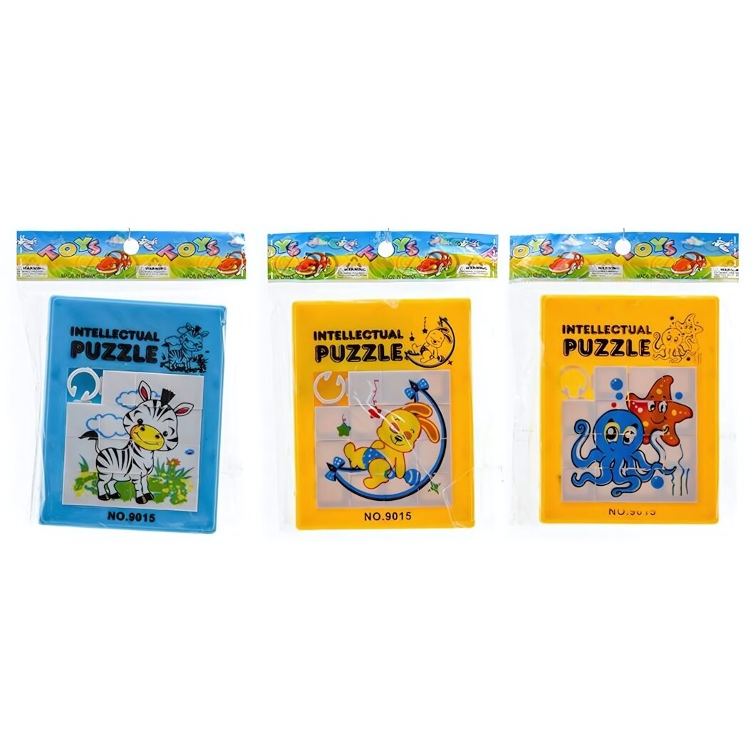 Головоломка Пятнашки, увлекательная игра, 15 квадратов, пластиковая, микс, 1 штука