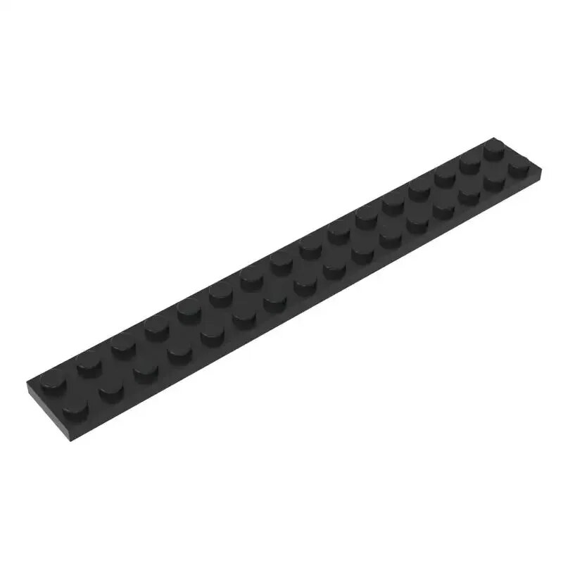 LEGO пластина 2x16 черный, 1 шт.