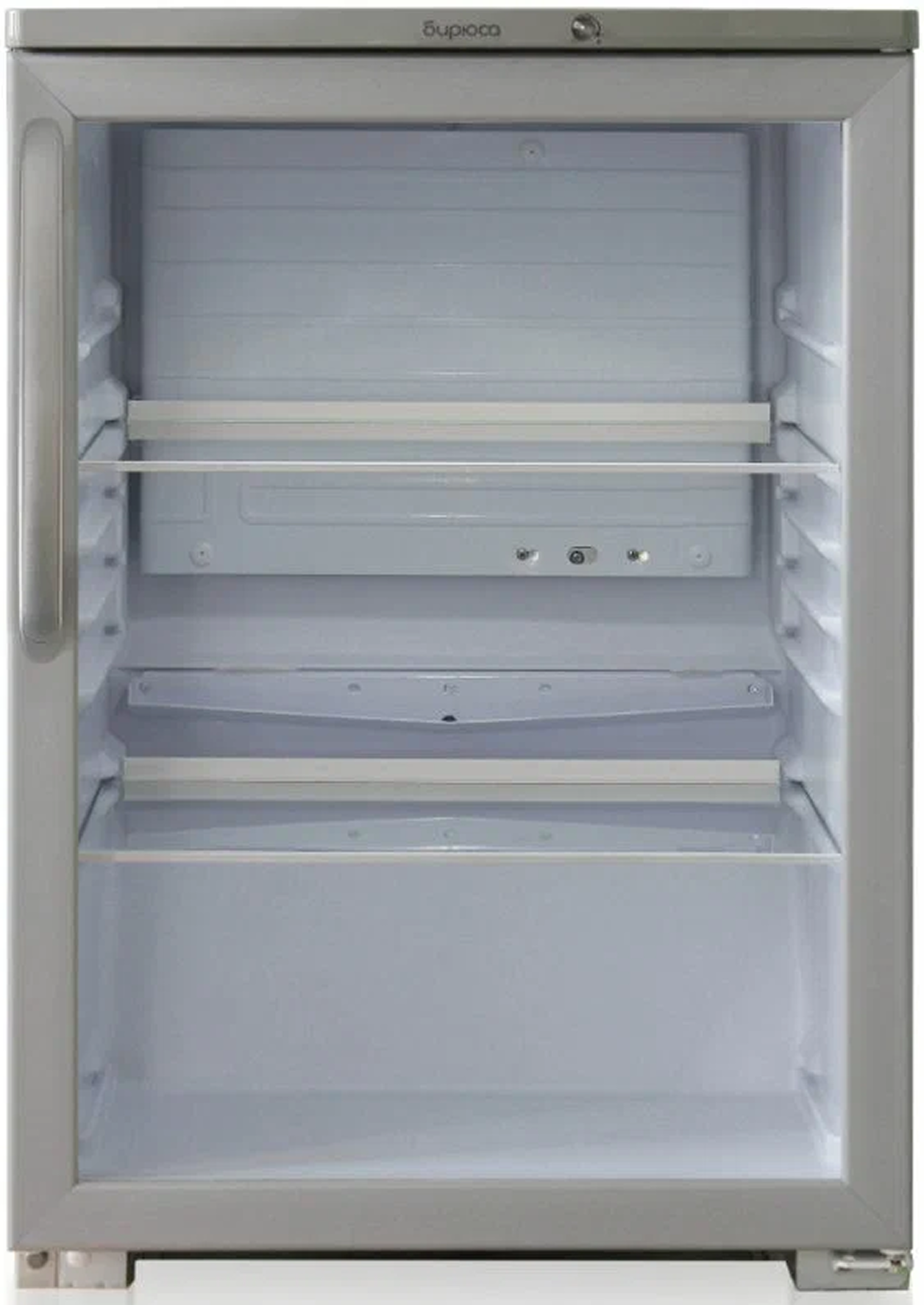 Шкаф-витрина холодильный Бирюса M152 N, перевешиваемая дверь, цвет металлик