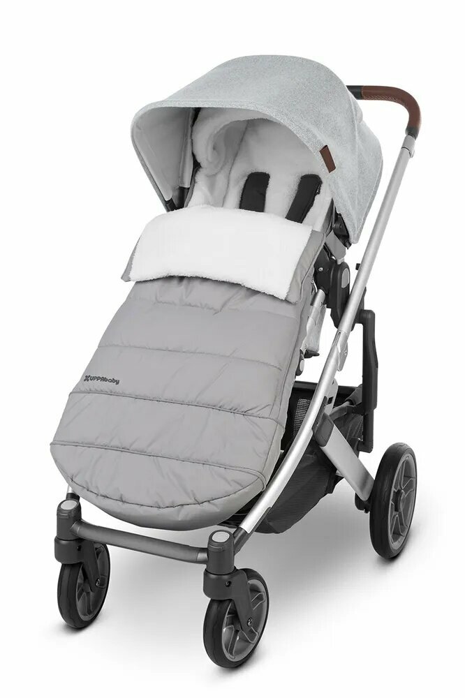 KNOW EASY-Конверт утепленный с мехом UPPAbaby серебристый меланж