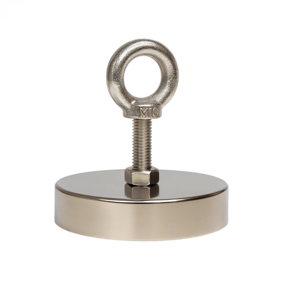 Поисковый магнит, неодимовый, односторонний, F300, серебристый