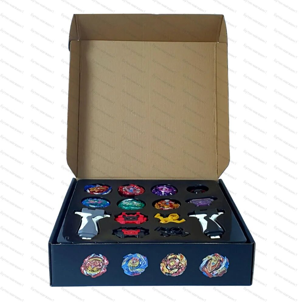 Игровой набор Beyblade с ареной и аксессуарами для фигурок, 6 волчков в наборе - отличный подарок для ребенка! — фото 1