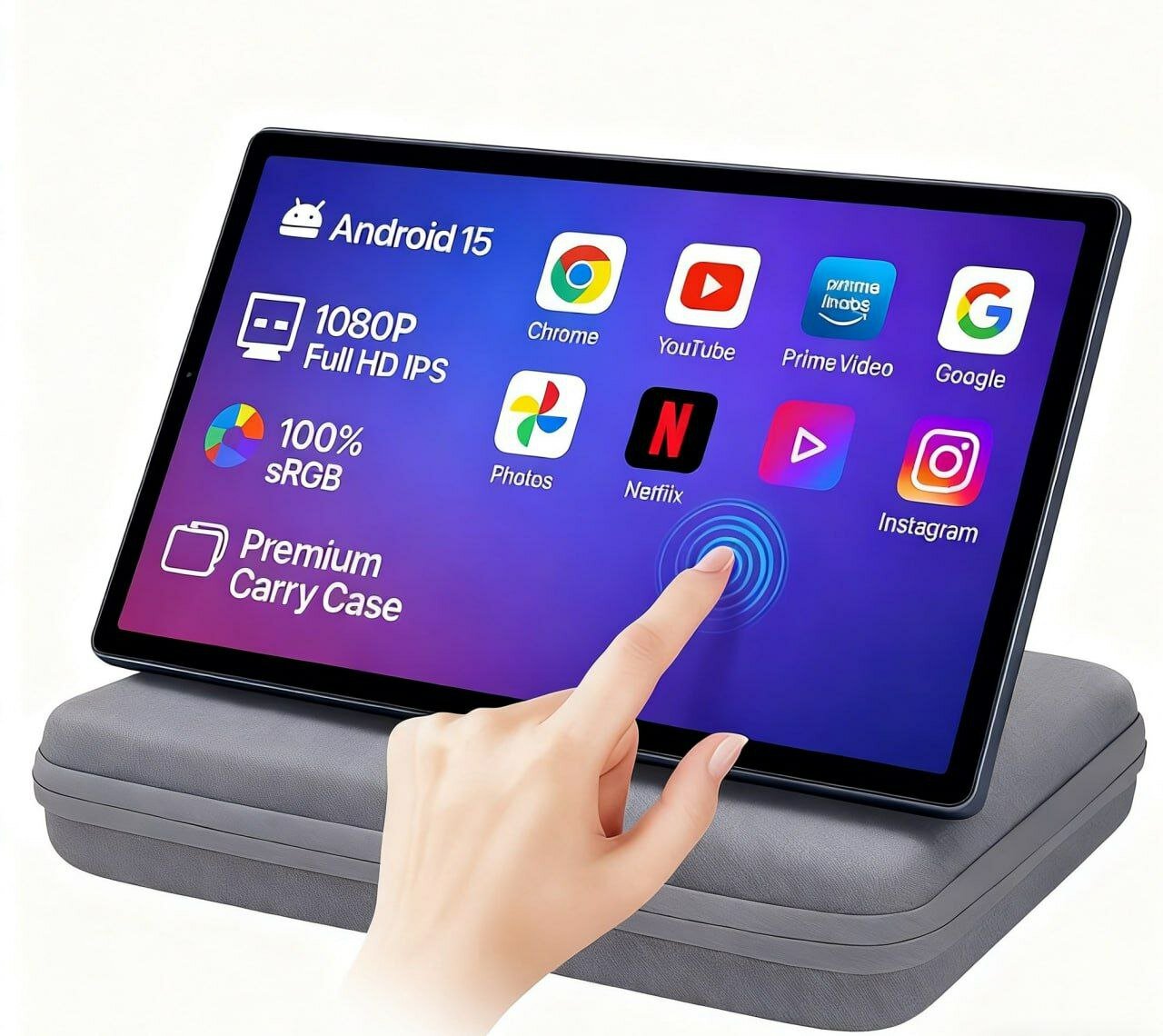 Портативный телевизор с сенсорным экраном 22" дюймов 6Gb/128Gb