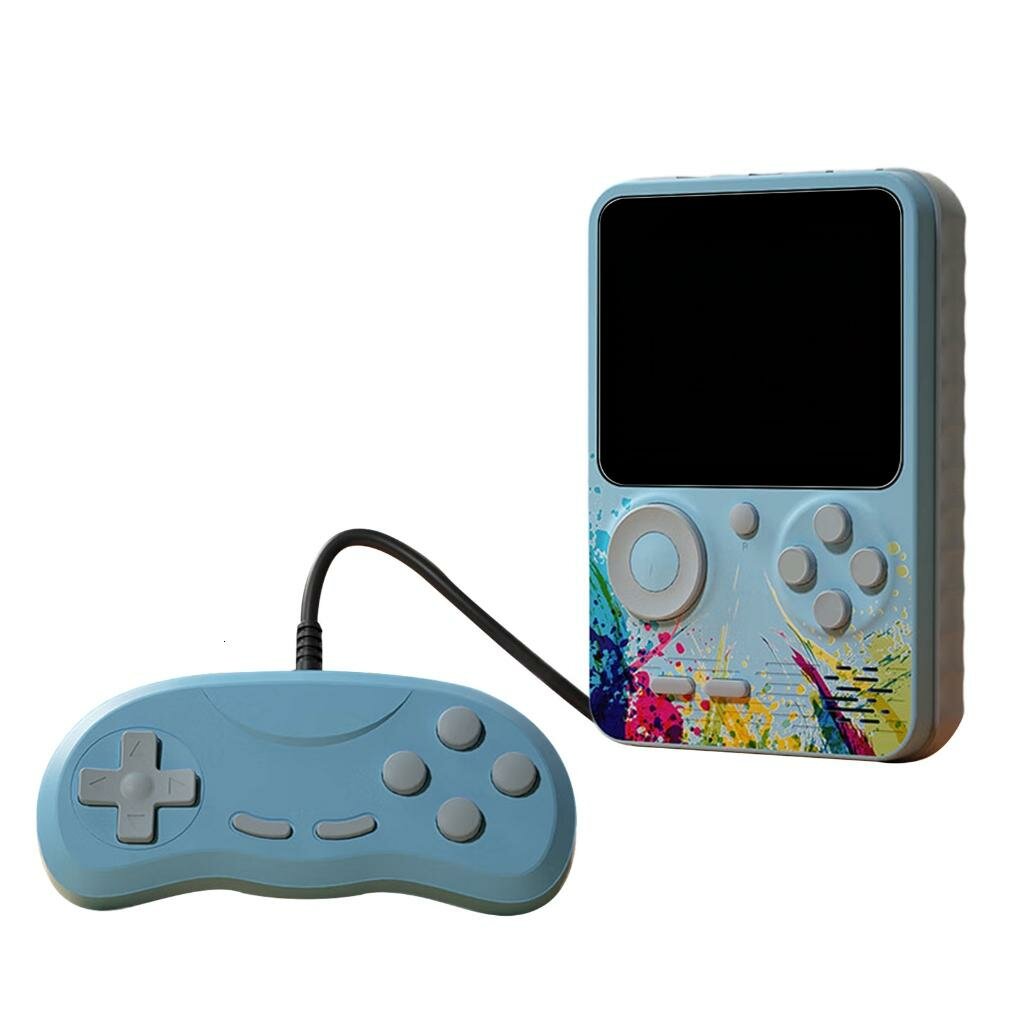 Игровая консоль с 500 классическими играми, Синий - Двойной
