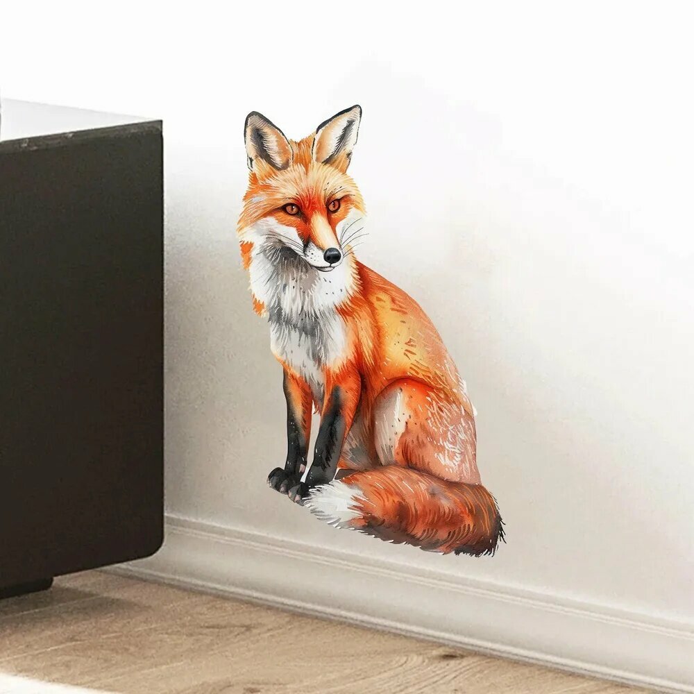 Наклейка на стену в помещении, fox, 29x44 см