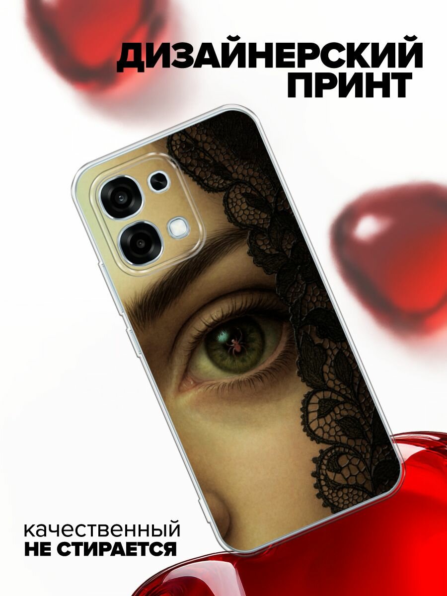 Силиконовый чехол на Oppo A6 Pro / Оппо A6 Про с принтом Паук в глазах — фото 1