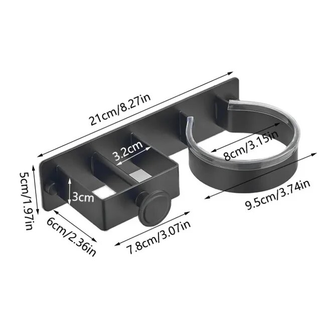 Настенный держатель для фена, подставка для хранения выпрямителя для волос в ванной, органайзер для инструментов для укладки волос, клейкий держатель для фена на унитаз.