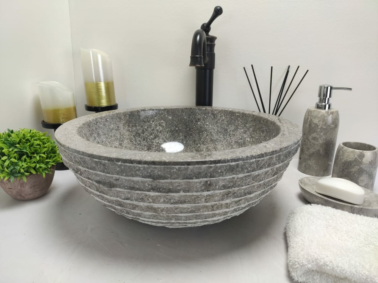 Раковина INDO-MARKET из натурального мрамора круглая 40х40х15 000950