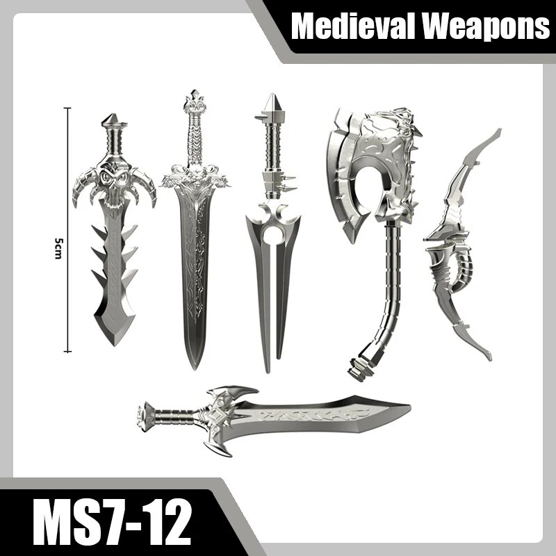 Средневековые миниатюрные оружие Silvery-MS7-12