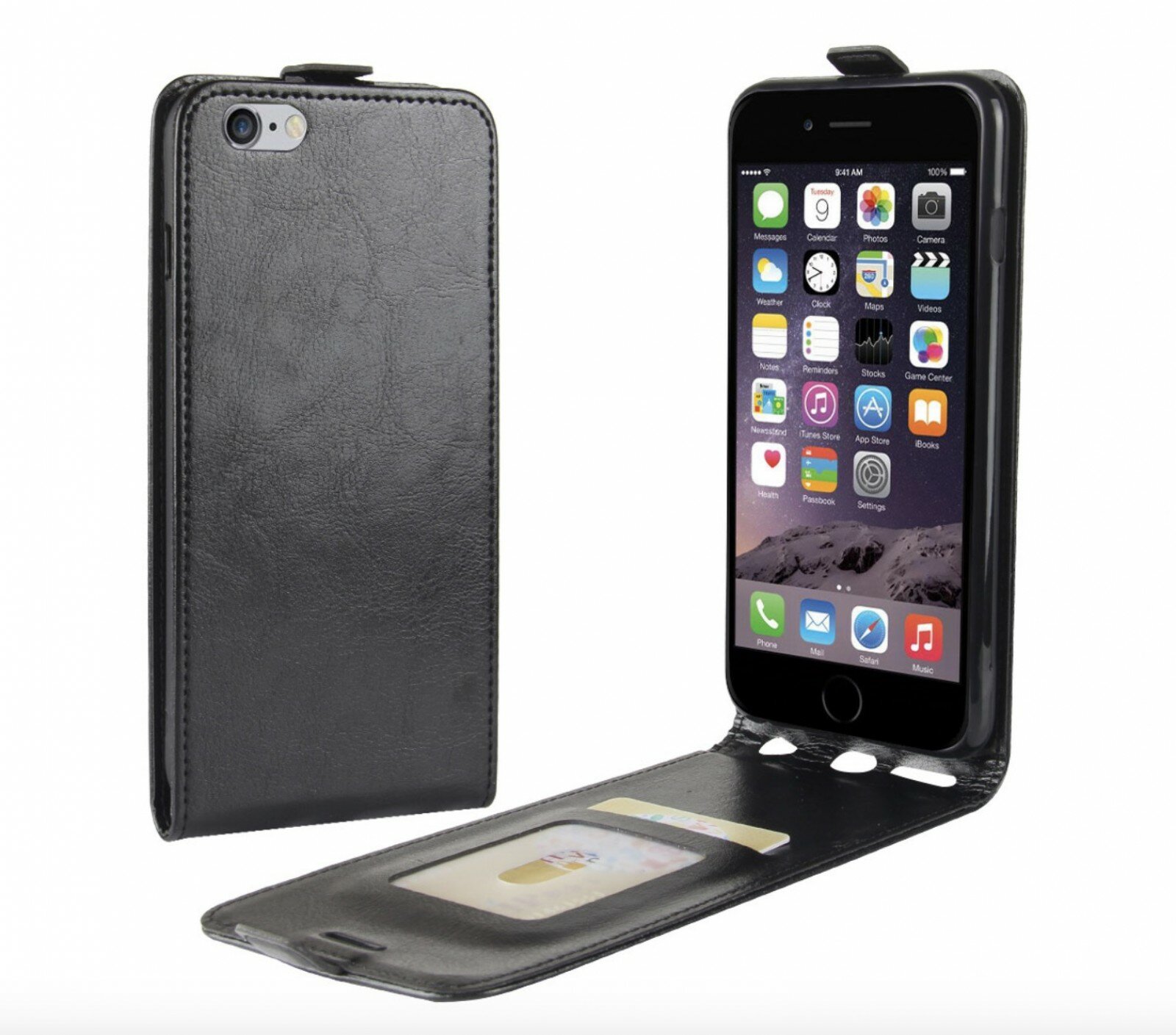 Чехол-флип MyPads для iPhone 6 и 6S 4.7 дюйма вертикальный черный