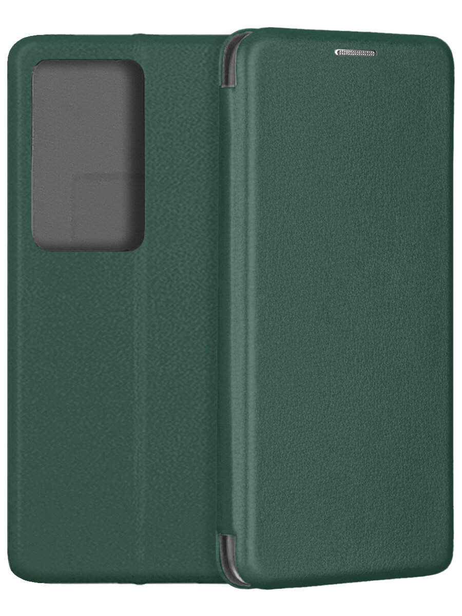 Чехол-книжка для Redmi 15 зеленый / подставка, отделение для карт