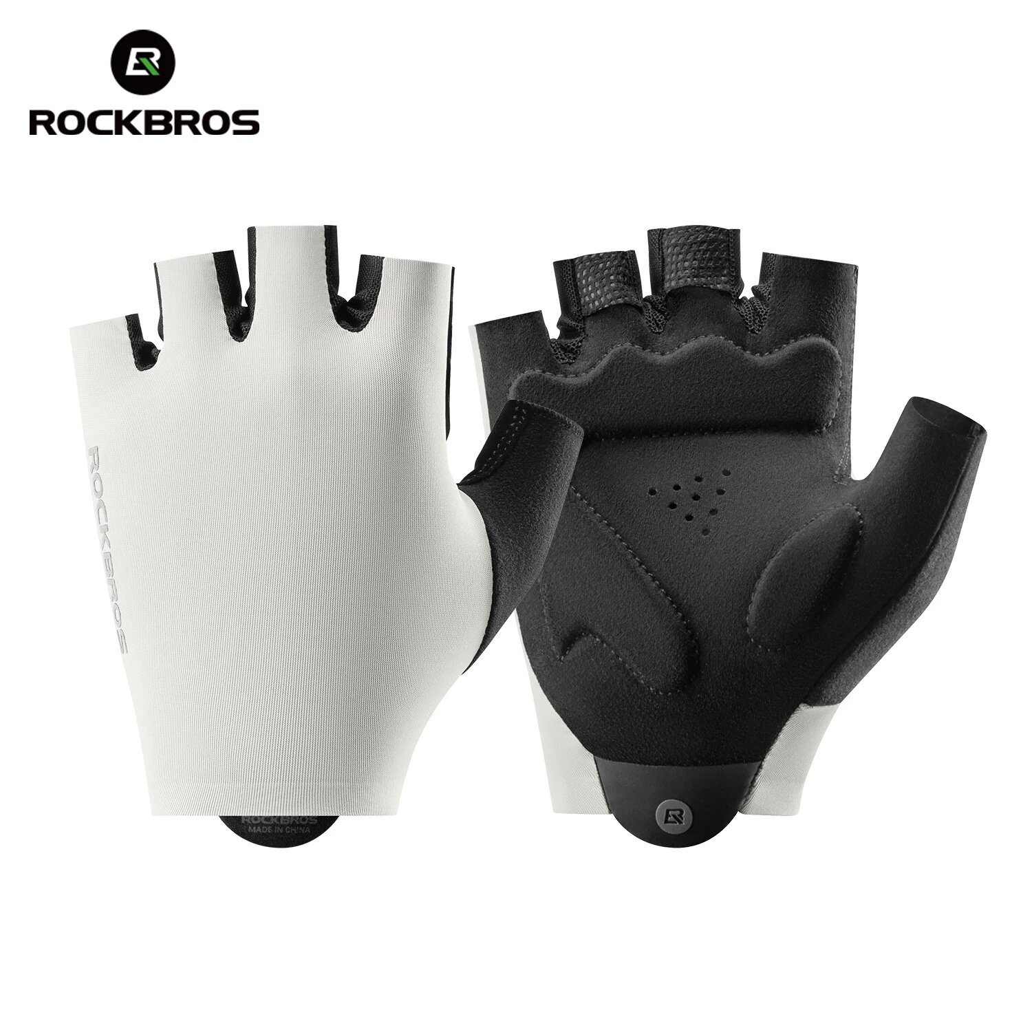 Велоперчатки ROCKBROS полупальцевые, черные, L, S408-W