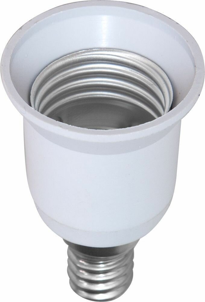 Патрон-переходник для ламп E27 на E14, 230V термопластик, цвет белый, FERON LH63