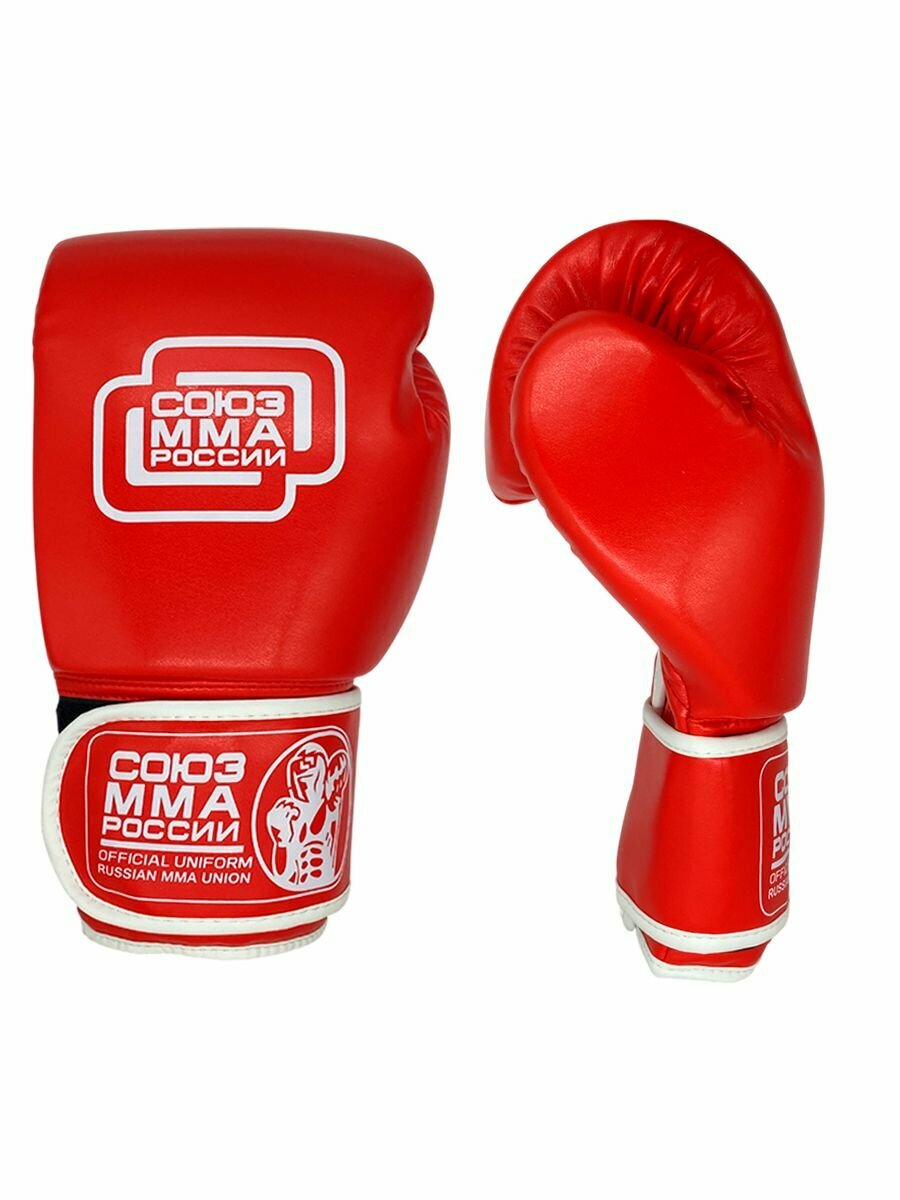 Боксерские перчатки союза ММА России, красные, 10 OZ (унций)