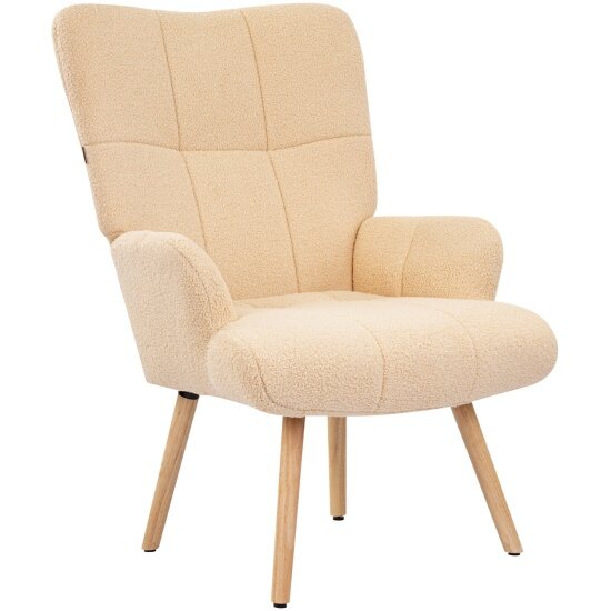 Кресло Brabix "Soft LC-305", фактурная ткань букле (экомех), кремовое, 533146