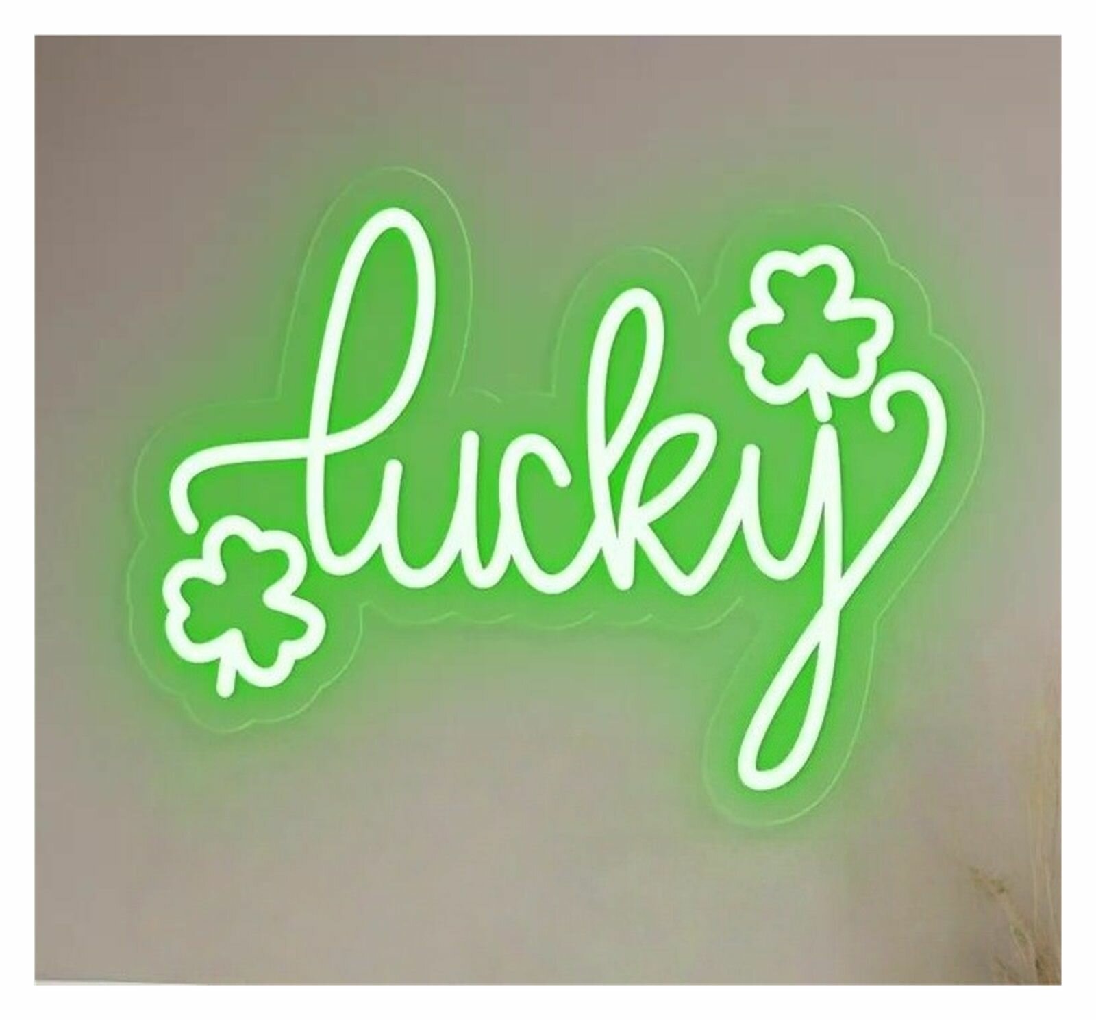 Неоновая Вывеска Lucky Shamrock С Питанием От USB И Регулируемой Яркостью 40см