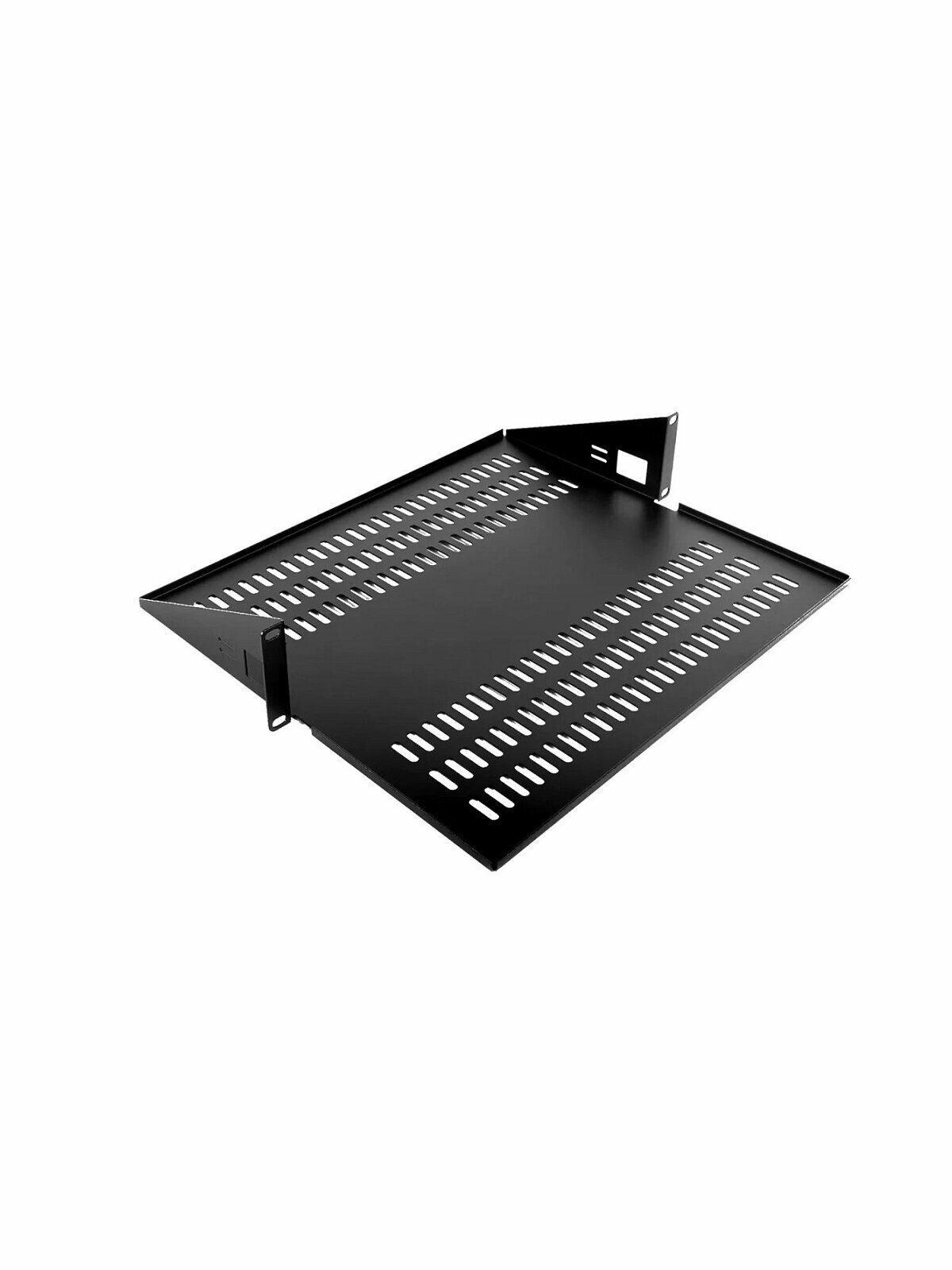 ЦМО Полка для стойки перфорированная консольная 2U с центральным креплением, глубина 400 мм, цвет черный (МС-40.2-9005)