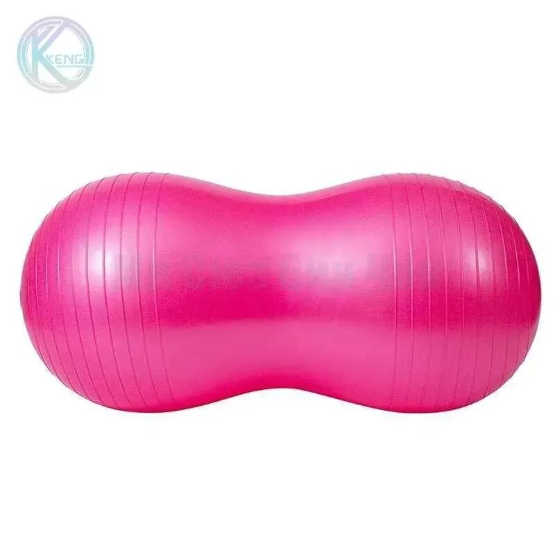 Фитбол для фитнеса и реабилитации Peanut Yoga Ball розового цвета с насосом — фото 1