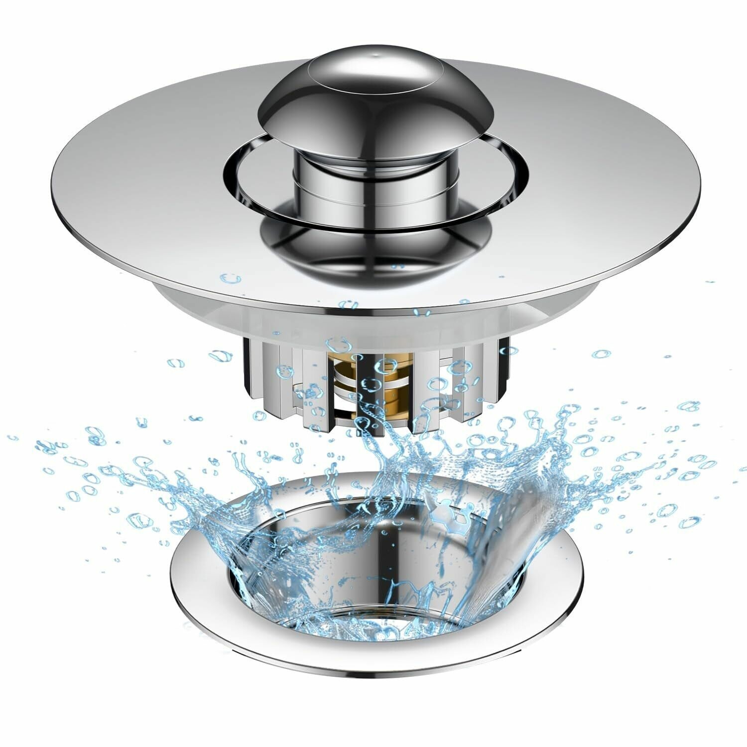 Универсальная пробка для раковины и ванны, легко моется, подходит для сливных отверстий диаметром от 1,5 до 1,8 дюйма.