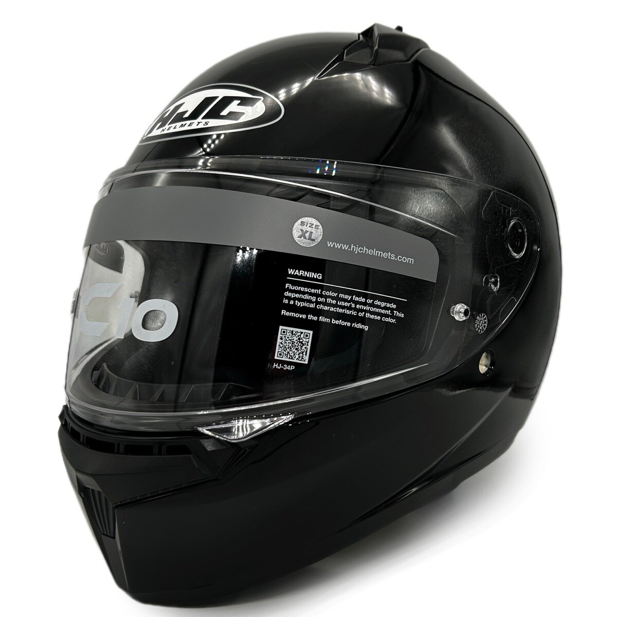 Мотошлем HJC C-10 BLACK. XXL. Черный-глянцевый