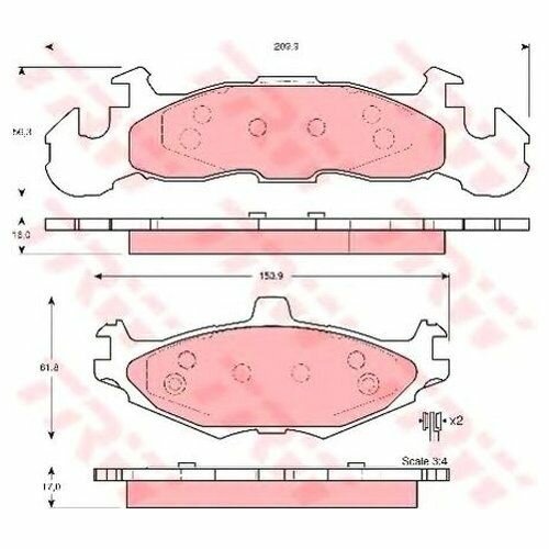 Колодки тормозные дисковые TRW GDB4003 для Chrysler ES, LeBaron, Saratoga