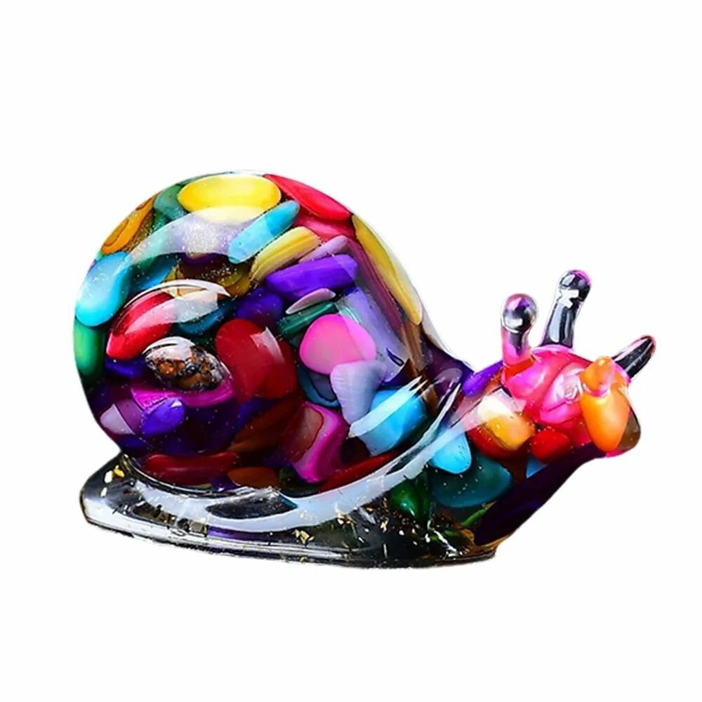 Декоративная фигурка улитки с эффектом кристала