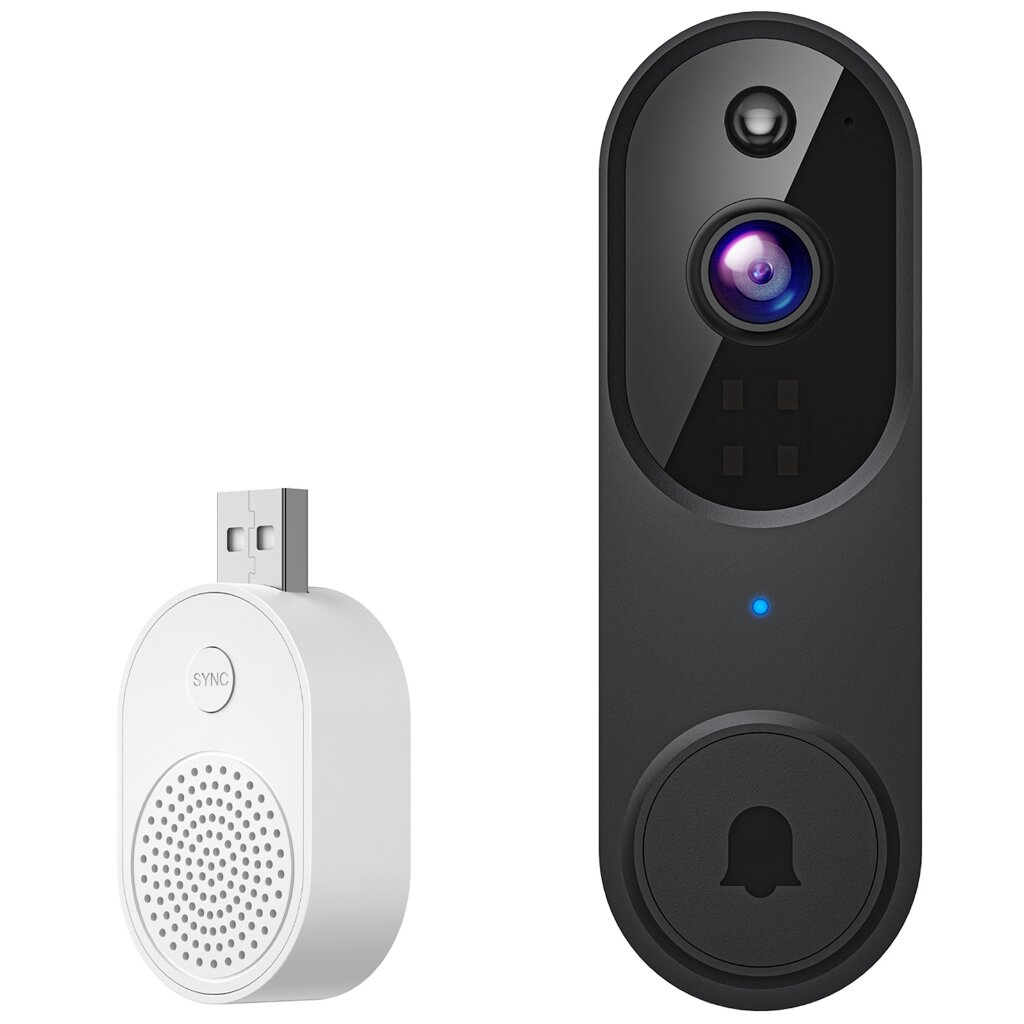 Беспроводная камера видеодомофона 1080P с облачным хранилищем данных для обнаружения человека, 2-сторонний разговор, наблюдение в помещении и на открытом воздухе