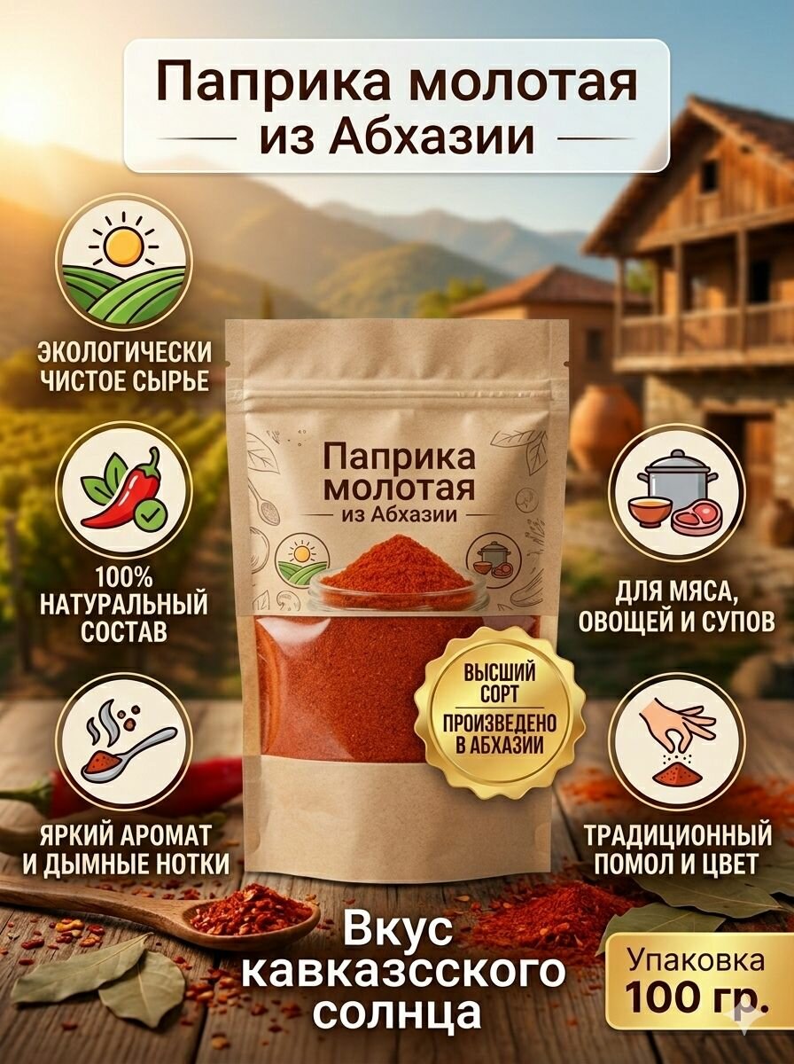 Паприка молотая сладкая, Абхазия, 300 г