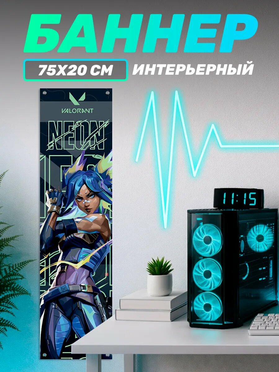 Баннер на стену с люверсами Valorant