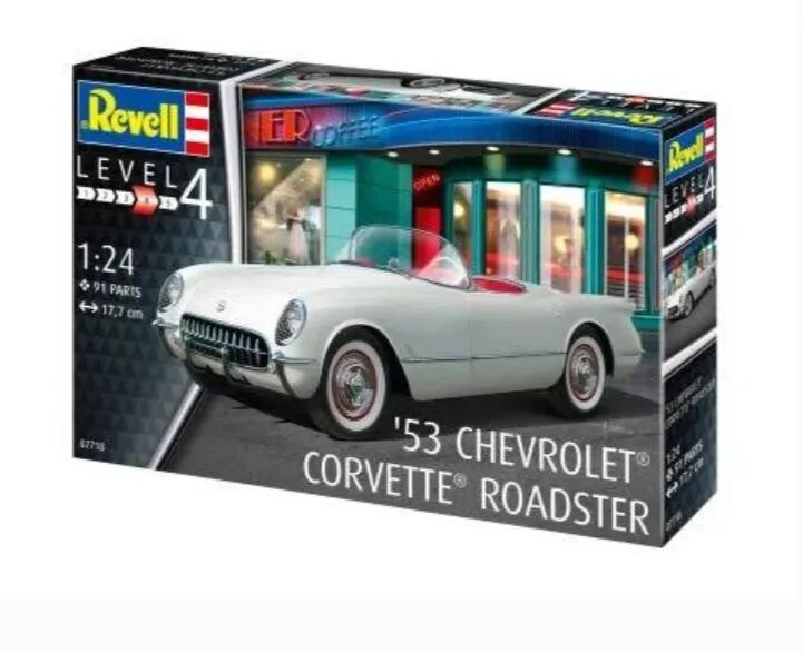 Сборная модель Revell '53 Chevrolet Corvette Roadster 1:24 (91 деталей) для юных моделистов