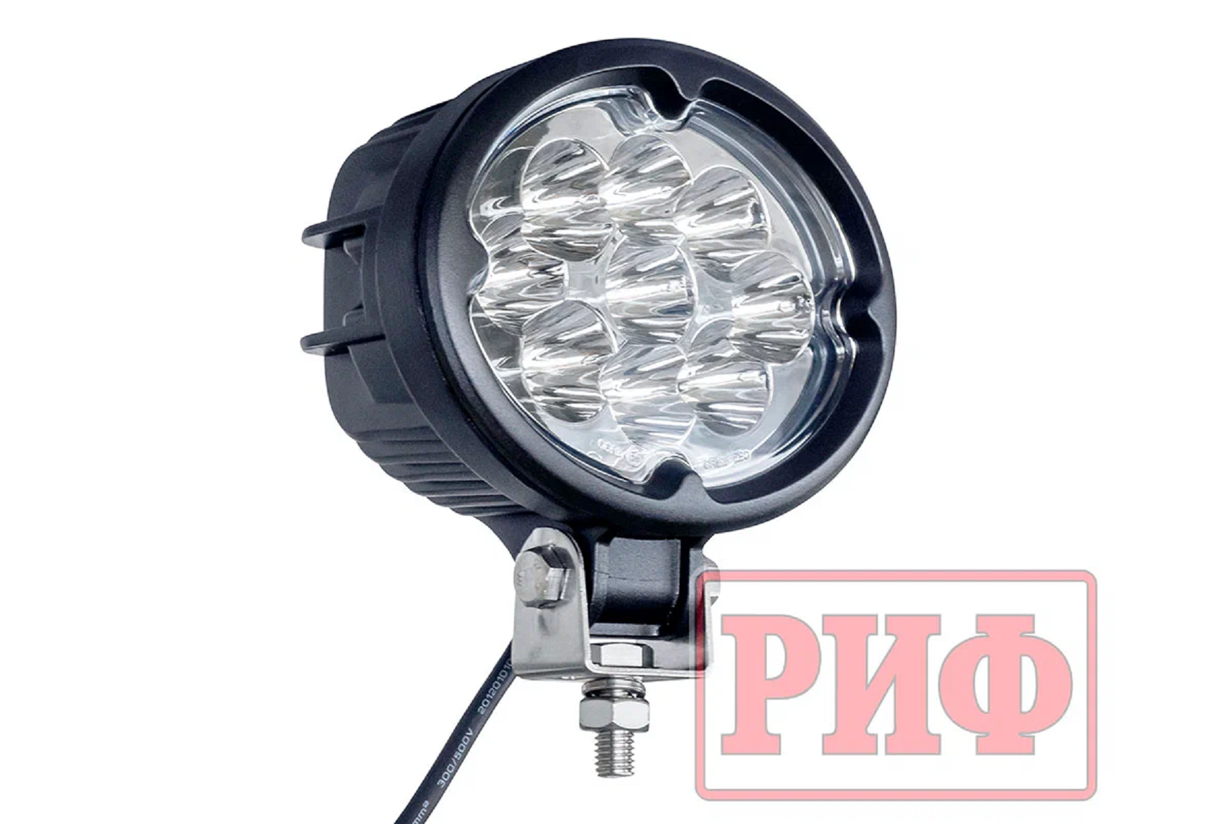 Светодиодная фара дальнего света РИФ 147х152х72 мм 27W LED, IP67, IP6K9K, SAE J1455