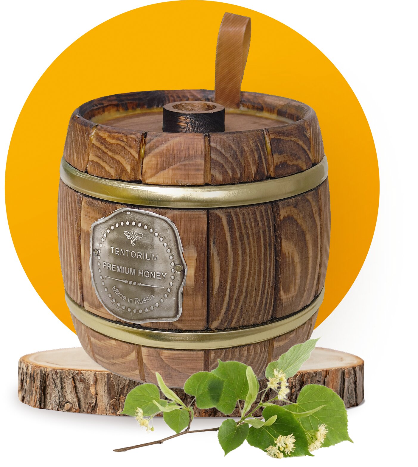 Мёд натуральный "Липовый" 750 г в бочонке