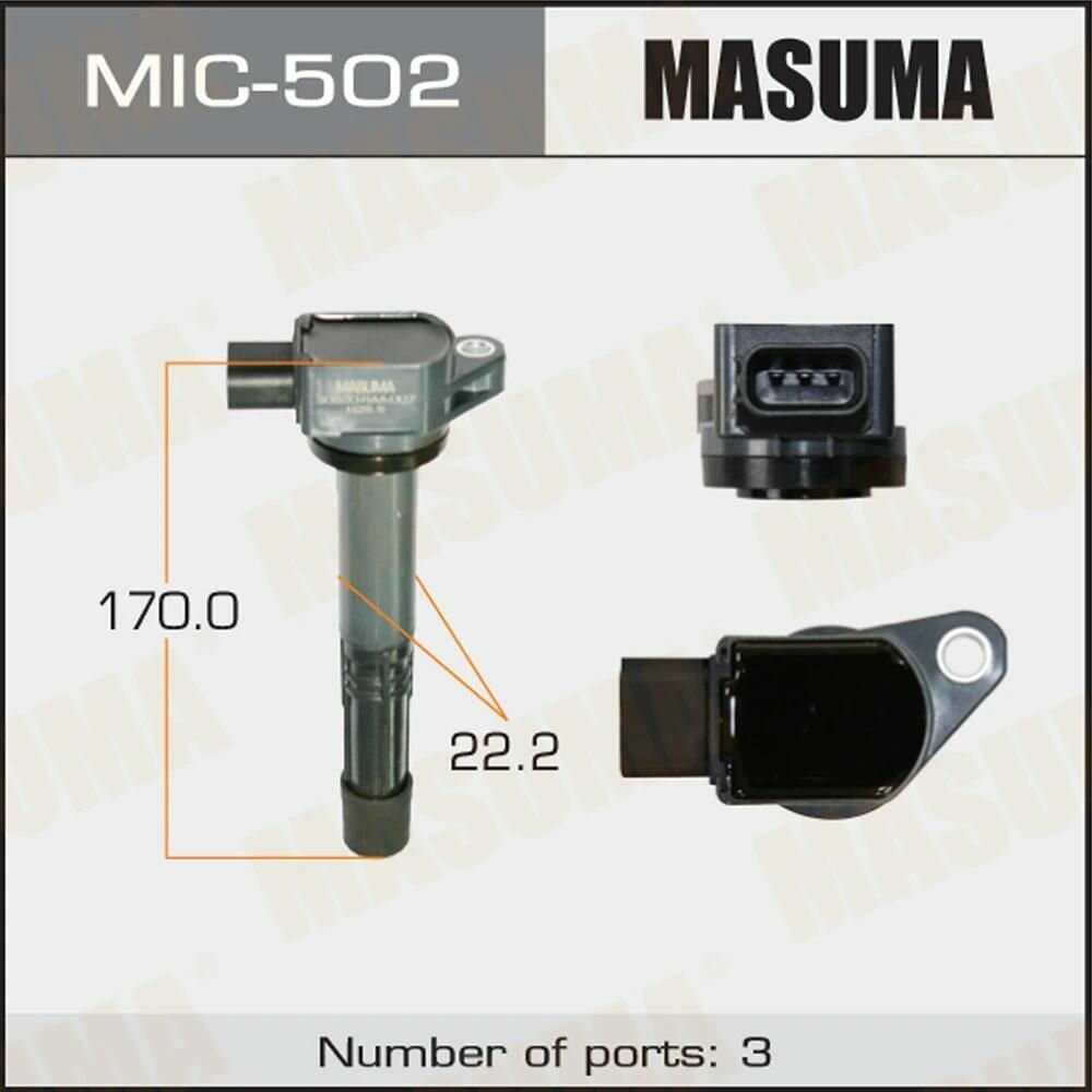 Катушка зажигания MASUMA MIC 502 HONDA Accord 2.0 2.4 03 Civic 2.0 01 CR V 2.0 02 FR V 2.0 05 Stream 2.0 01