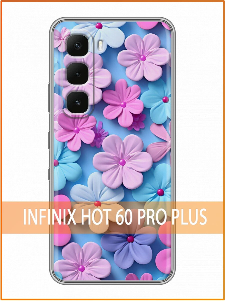 Чехол для Infinix Hot 60 Pro Plus с принтом для женщин с цветочками (Инфиникс Хот 60 Про Плюс)